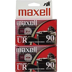 Maxell – 108527, Blank Audio Recording Cassette Tapes - Protective Cases, Low Noise & 90 Min Total Length (45 Min Per Side) - Ideal for Music, Voice Recordings & Portable Use - One Color, One Size