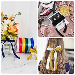 TONIFUL 7/8 Inch x 100yds Black Satin Ribbon Thin Solid Frabic Ribbons for Gift Wrapping, DIY Crafts Bows, Invitations, Floral Bouquets, Christmas Wedding Party Valentine's Decor