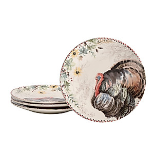 Bico Blessing Season 11 inch Dinner Plates, Set of 4, for Pasta, Salad, Maincourse, Microwave & Dishwasher Safe