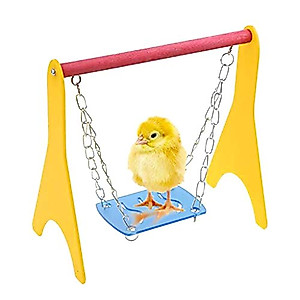 Lanema Bird Swing Baby Chick Toy Acrylic Swing Toy with Hanging Chain Perch Cage for Parrot