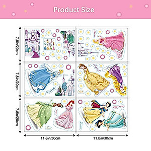 Supzone Princess Wall Stickers Castle Wall Decal Girls Wall Décor DIY Removable Wall Art Sticker for Baby Kids Nursery Girls Bedroom Living Room Playroom Wall Decoration