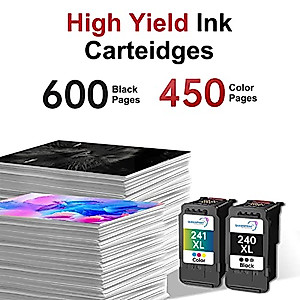 240XL 241XL Combo Pack Ink cartridges for Canon PG-240XL CL-241XL for Canon TS5120 MG3620 mg3600 mg3520 TS5120 TS5100 mg3222 mx472 mx470(1 Black, 1 Tri-Color)