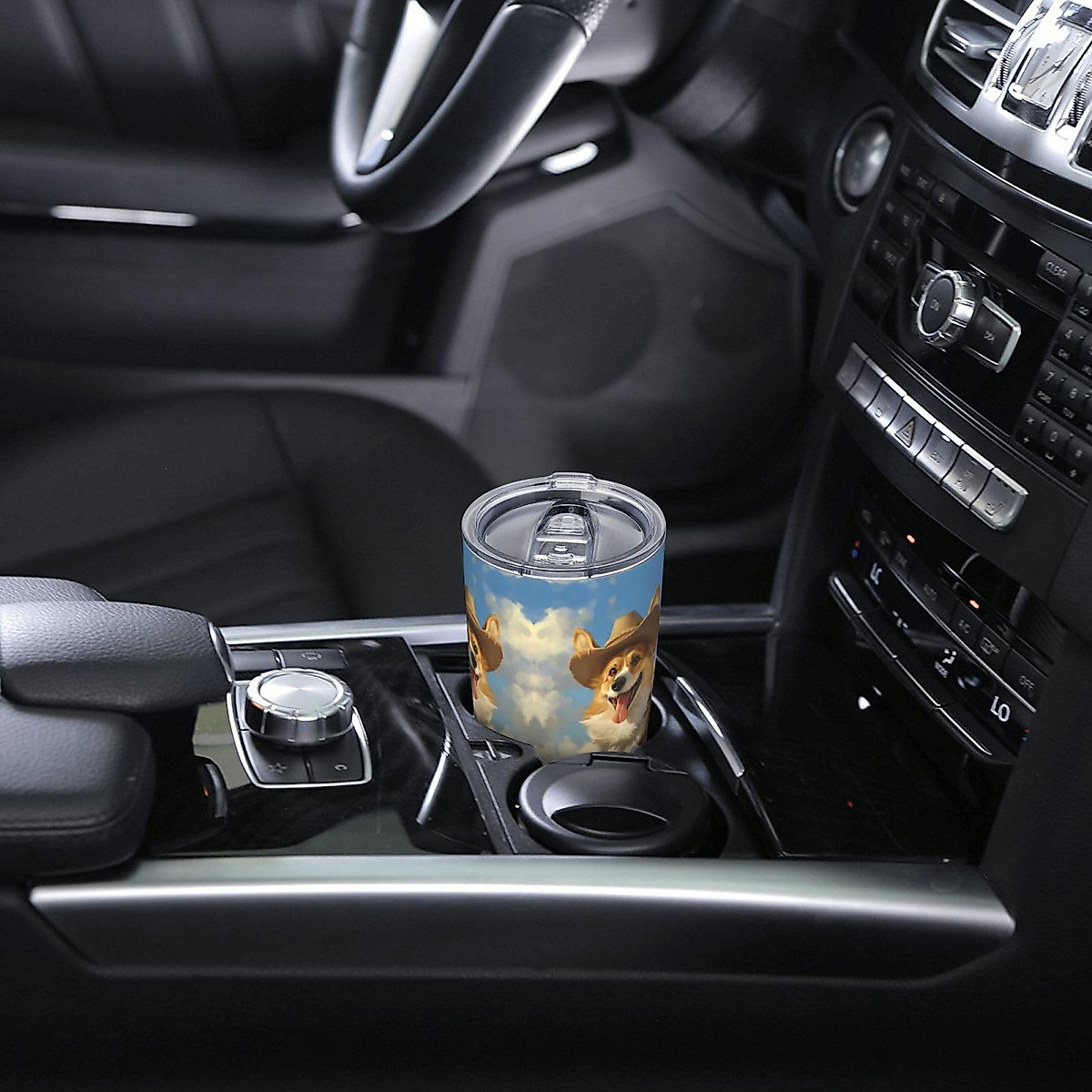 20 Oz Tumbler with Lid and Straw, Farm Corgi German Shepherd Insulated Tumbler Stainless Steel Cups, Personalized Coffee Tumbler Travel Mug Water Bottle