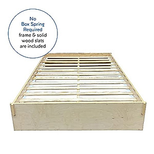 Classic Brands Liberty Wood Platform Bed Frame, Maple with Natural Finish, Queen