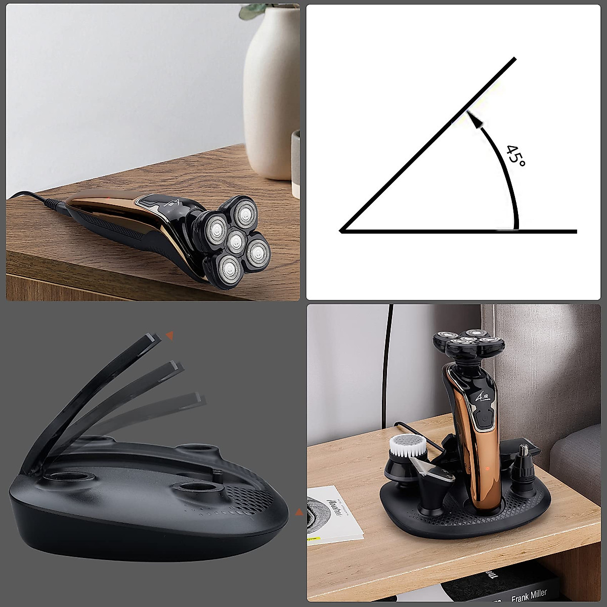 Mens Shaving Kit, Electric Razor for Men,6 in 1 Multi Functional Grooming Kit, LCD Display, Cordless Rechargable Waterproof