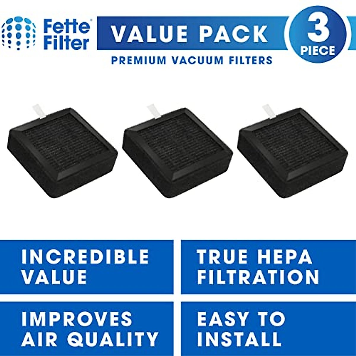 Fette Filter - Air Purifier True HEPA Replacement Filter Compatible with OSIMO A2 Air Purifier, High-Efficiency Activated Carbon Filter - Pack of 3
