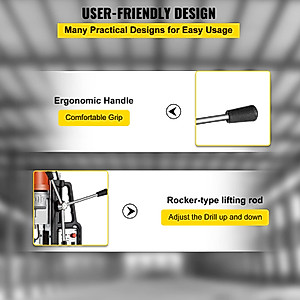 VEVOR 1680W MD50 Magnetic Drill 300 RPM Spindle Speed Electric Magnetic Drilling System with 2 Inch Boring Diameter and 2900 LBS Magnet Force