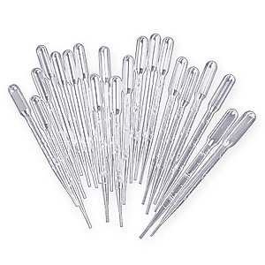 100PCS Plastic Transfer Pipettes 3ml Plastic Squeeze Transfer Disposable Dropper for Essential Oils Liquids Graduated