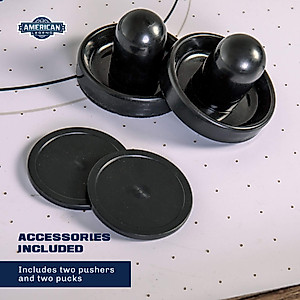 American Legend Brookdale Air-Powered Hockey Table with Rustic Wood Grain Finish, Angled Legs and Turnbuckle Accents Brown, 75.31"L x 38.98"W x 8.5"H