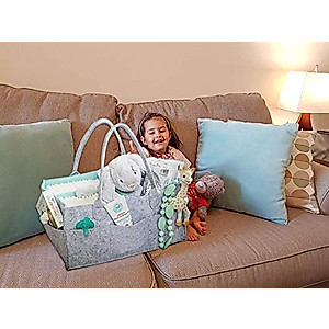 BeeMart Baby Diaper Caddy Car Travel Organizer Portable Large Nursery Storage Bin Shower Gifts Basket for Boy Girl Perfect for Infant Nappy Gift Bag