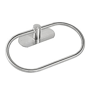 Self Adhesive Towel Ring for Bathroom, Stainless Steel Bath Hand Towel Holder Vintage Wall Mounted Bathroom Towel Rack