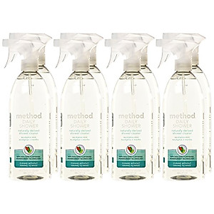 Method Daily Shower Cleaner Spray, Plant-Based & Biodegradable Formula, Spray and Walk Away, Eucalyptus Mint Scent, 28 Fl Oz, (Pack of 8), Packaging May Vary