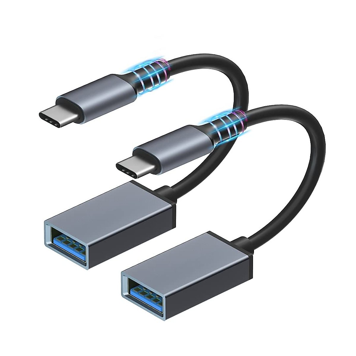 sunshot USB C to USB 3.0 Adapter [2 Pack],USB C to USB A Adapter, USB Type-C to USB,Thunderbolt 3 to USB Adapter OTG Cable for iPhone 15/15 Pro/15 Plus/15 Pro Max, MacBook Pro/Air, Galaxy S20 etc.