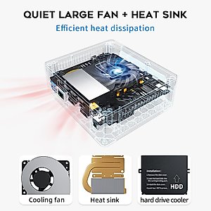 Beelink Mini S Mini PC W11, Intel 11th Gen N5095 (Max 2.9 GHz), Small Desktop PC 8GB DDR4 RAM 128GB SSD, Mini Computer Support 4K Dual HDMI, WiFi5 Bluetooth 4.0, Gigabit Ethernet, 4USB3.0