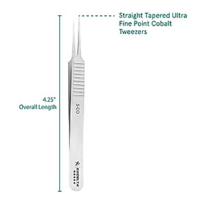 Cobaltima (Cobc0) - 5-CO - Tweezers - Ultra Fine Point - Straight Tapered - Five Star - Cobalt, 0.0394 Height, 0.3930 Wide, 4.25" Length