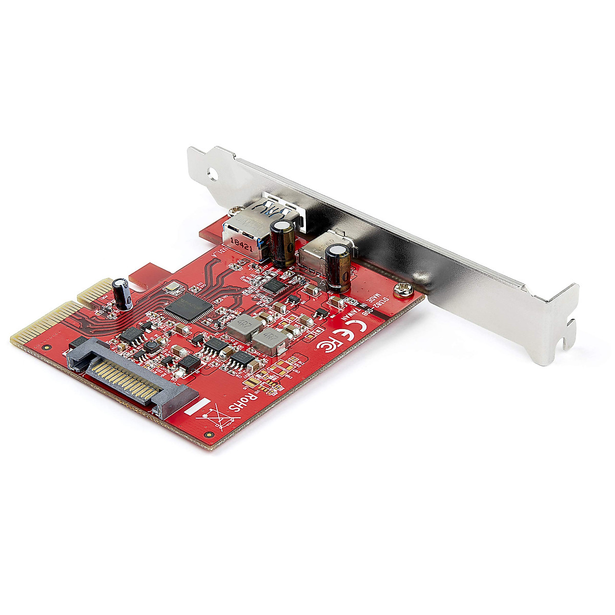 StarTech.com 2-Port 10Gbps USB-A & USB-C PCIe Card - USB 3.1 Gen 2 PCI Express Type C/A Host Controller Card Adapter - USB 3.2 Gen 2x1 PCIe Expansion Add-On Card - Windows, macOS, Linux (PEXUSB311AC3)