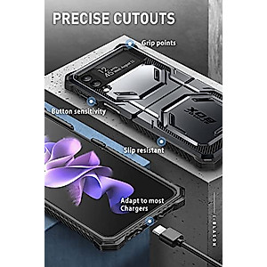 i-Blason Armorbox Series Case for Samsung Galaxy Z Flip 4 5G (2022), Full-Body Rugged Holster Case with Shock Reduction/Bumper (Black)