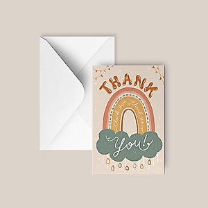 Rileys Baby Shower Thank You Cards Assortment, 50-Count | Hand-Illustrated 5 Designs, Baby Shower Thank You Cards with Envelopes, Thank You Cards Baby Shower Bulk Variety Pack (Nature)