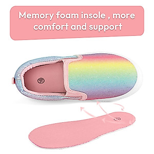 K KomForme Toddler Girls Boys Shoes Little Kids Slip on Canvas Sneakers for Running/Walking