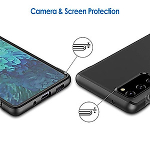 JETech Slim Fit Case Compatible with Samsung Galaxy S20 FE 5G 6.5-Inch, Thin Phone Cover with Shock-Absorption and Carbon Fiber Design (Black)