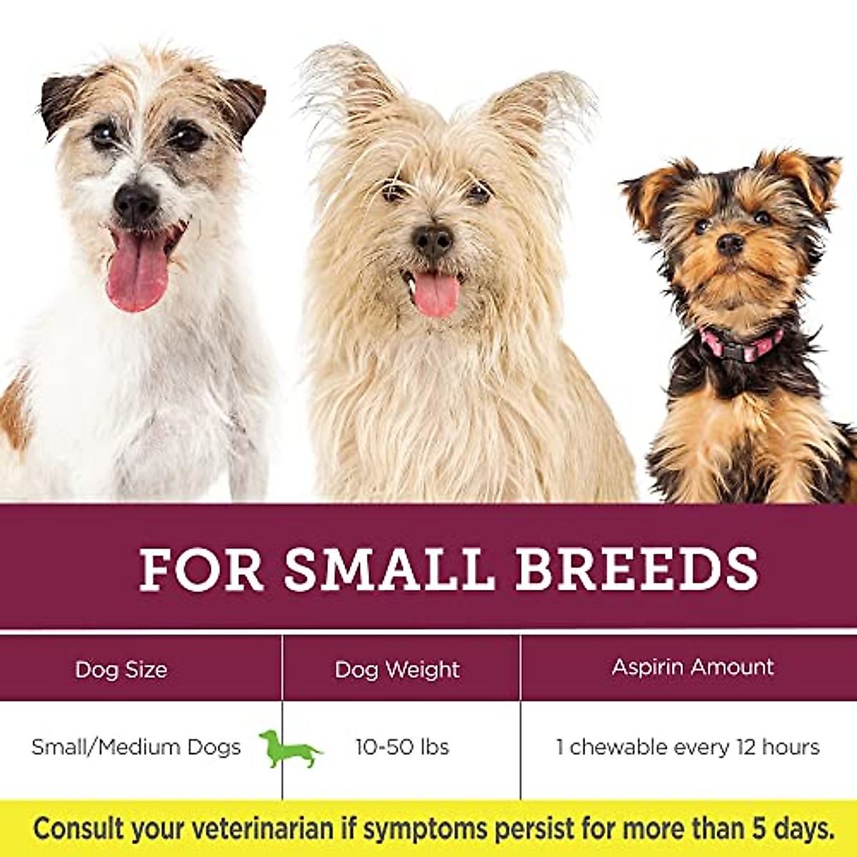 Vetality Canine Aspirin for Dogs | Fast Pain Relief | Small to Medium Dogs | Liver Flavor | 75 Chewable Tablets