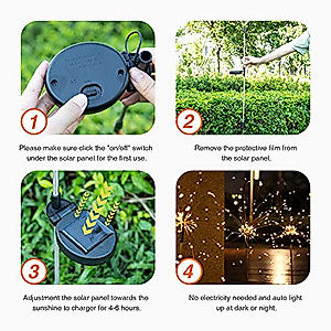 Mafiti Solar Garden Lights Outdoor,2 Pack Each 120 LED Solar Fire Work Lights, DIY Waterproof Solar String Lights for Patio,Yard Decoration(Warm White) (2, White)