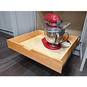 Soft Close Wooden Drawer Box Organizer Fully Assembled Pull Out Under Cabinet Sliding Shelf Base Kitchen Bathroom Vanity Under Sink Pull Out Organizer Drawer | Wood Roll Out Tray (26''W x 22''D)