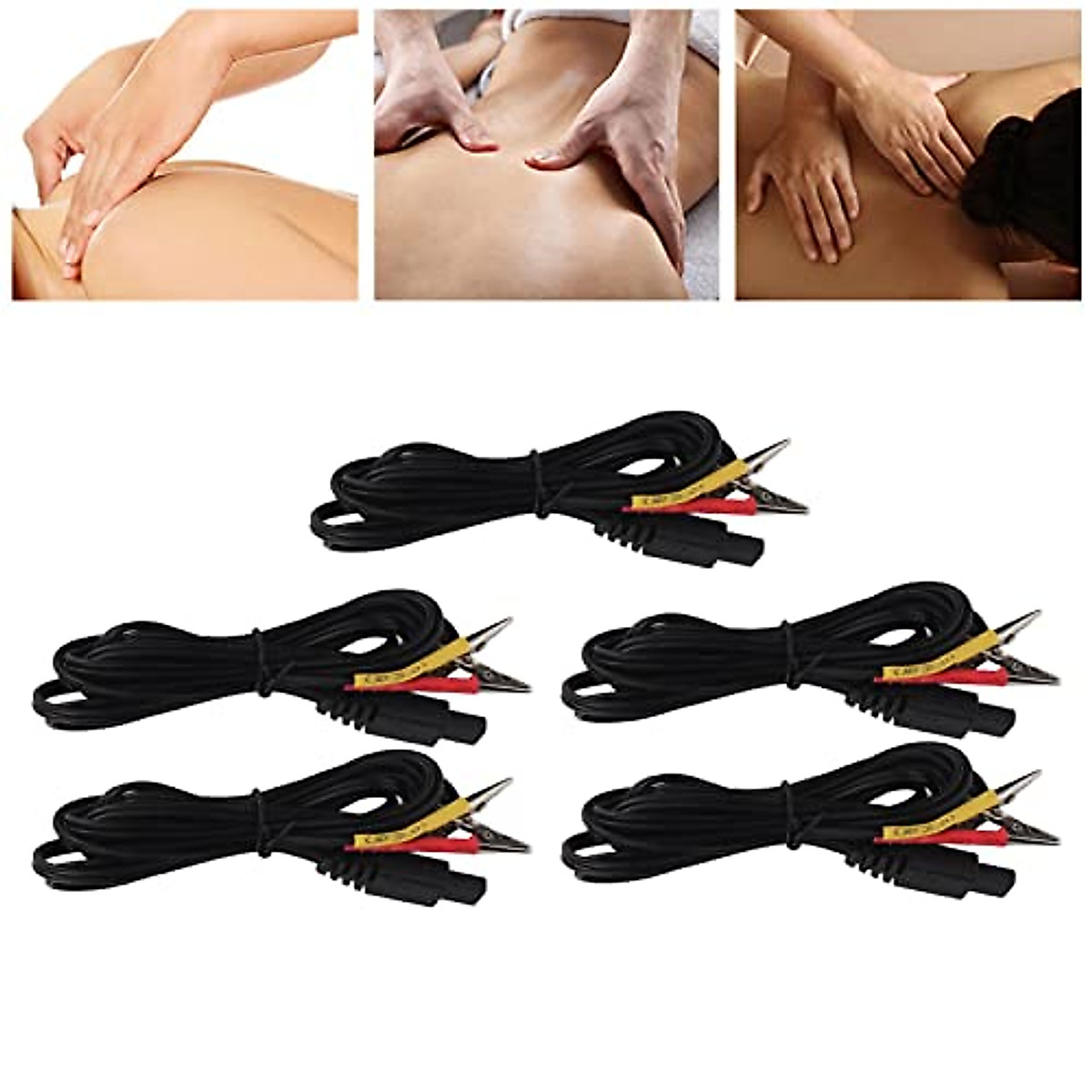 Kadimendium TENS Electrode Wire, Clip Electrode Test Cord Wide Applicability Potable Size Simulated Massage for Digital Therapeutic Machine for Slimming Massager