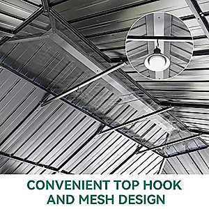 YITAHOME 12x20ft Hardtop Gazebo with Nettings and Curtains, Heavy Duty Double Roof Galvanized Steel Outdoor Combined of Vertical Stripes Roof for Patio, Backyard, Deck, Lawns, Gray