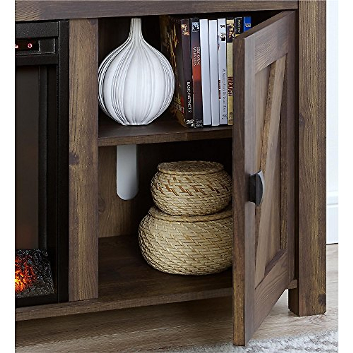 Ameriwood Home Farmington Electric Fireplace TV Console for TVs up to 60", Rustic