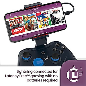 Rotor Riot Mfi Certified Gamepad Controller for iOS iPhone – Licensed Alpine F1 Edition - Wired with L3 + R3 Buttons, Power Pass Through Charging, 8 Way D-Pad, and redesigned ZeroG Mobile Device