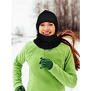 6 Pieces Fleece Ear Warmers Headband Winter Neck Gaiter (Black)