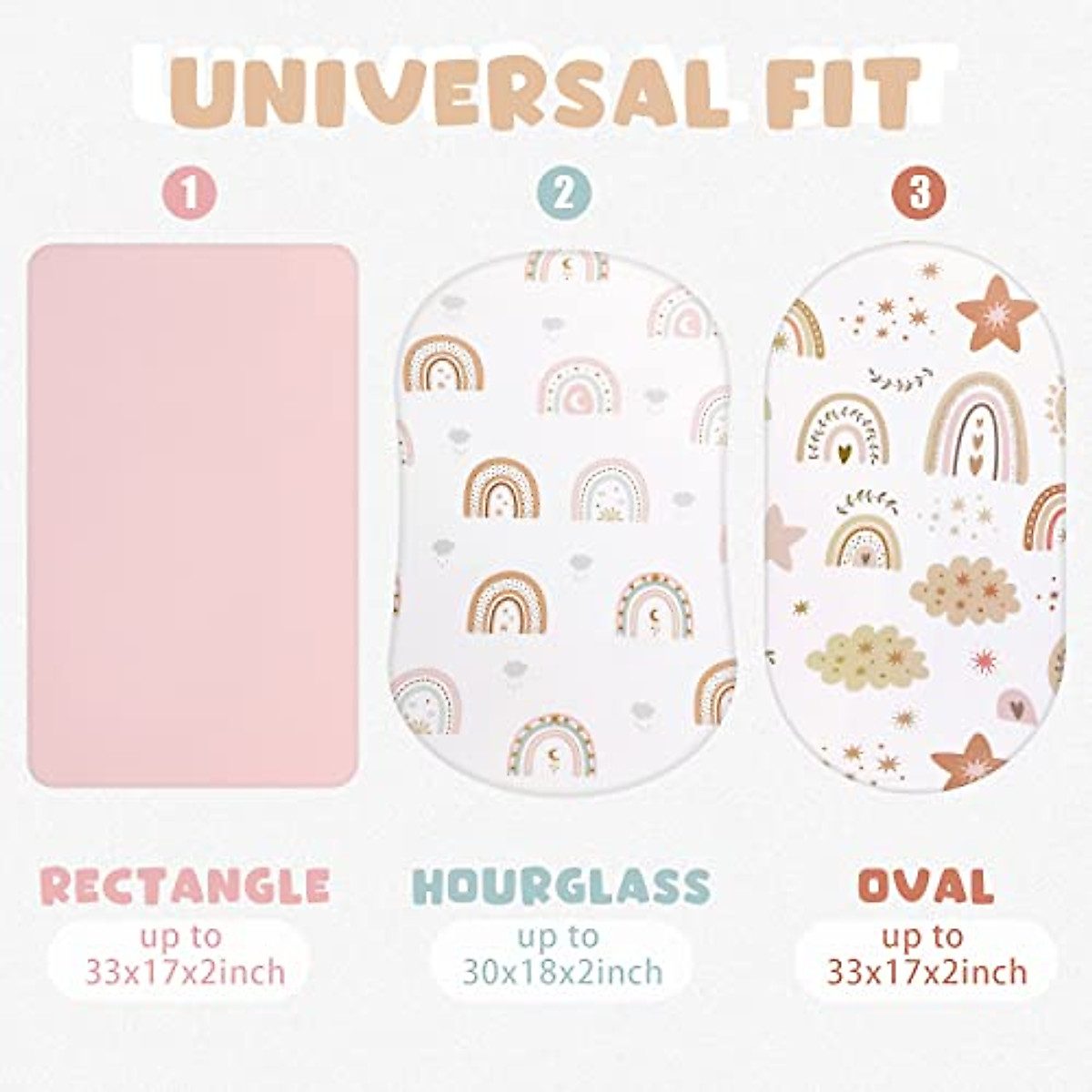 4 Pcs Baby Bassinet Sheets Soft Fitted for Baby Boys Girls Soft Cotton Animals Bassinet Sheet Cover Safe Comfort for Standard Bassinet Pads Rectangular Mattress Cradle, Zebra, Giraffe