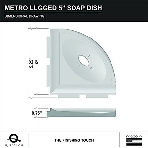 Questech Décor 8 Inch Corner Shower Shelf and 5 Inch Shower Caddy Soap Dish, Metro Lugged Back for New Construction, Mounted Bathroom Shower Organizer, Bright White Matte