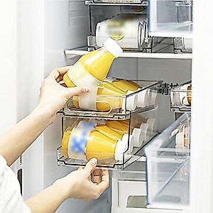 Rolling Can Organizers for Pantry, Soda Can Organizer for Refrigerator,Transparent Can Dispenser for Beer Soda Drink Organizer for Fridge Pantry