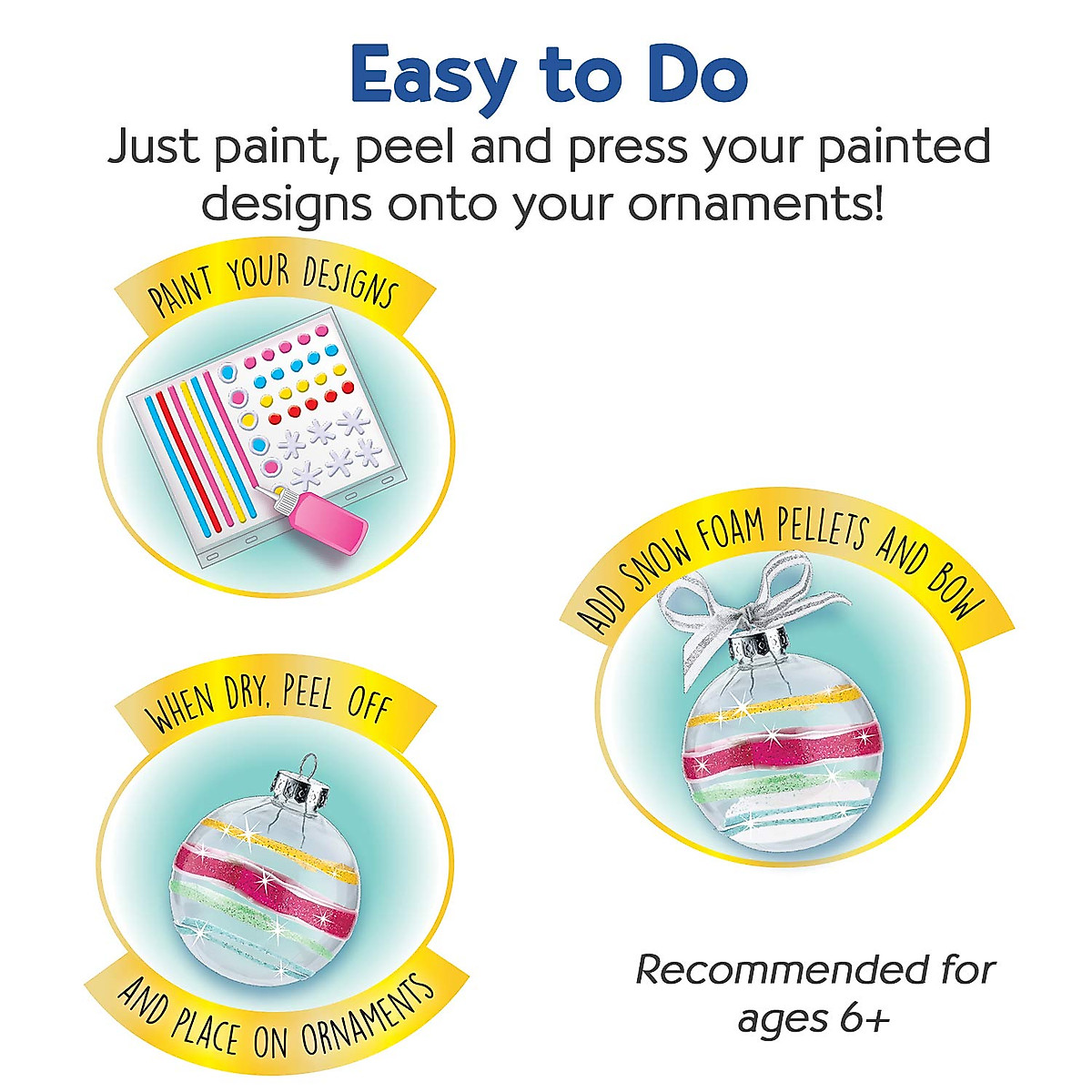 Creativity for Kids 1134000 Sparkling 3D Wonder Paint Kit - Make Your Own Holiday Ornaments (New Packaging) Multicolor