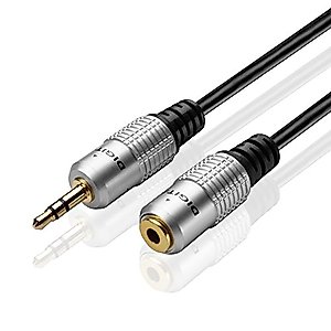 TNP AUX Headphone 3.5mm Extension Cable (10 Feet) - Male to Female Extender Audio Auxiliary Jack Adapter Wire Cord Plug Connector for iPhone iPod iPad, Smartphone Tablet, Home Car Speaker System