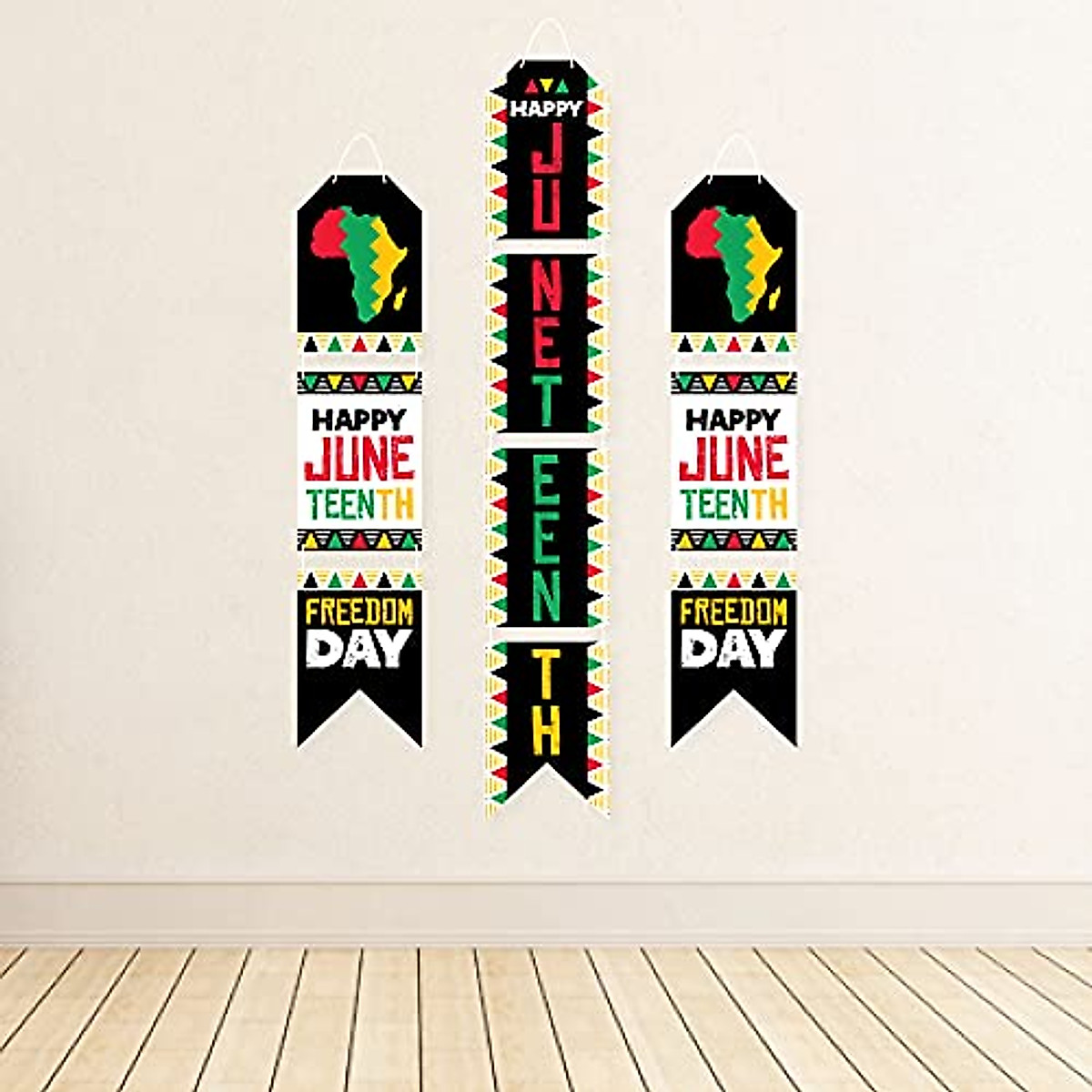 Big Dot of Happiness Happy Juneteenth - Vertical Paper Door Banners - Freedom Day Party Wall Decoration Kit - Indoor Door Decor