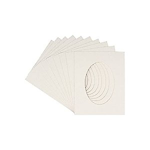 CountryArtHouse Oyster Shell White Acid Free 20x28 Oval Picture Frame Mat with White Core Bevel Cut for 16x24 Pictures - Fits 20x28 Frame - Pack of 10 Matboards