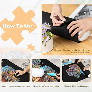 Lavievert Jigsaw Puzzle Mat Roll Up, Portable Puzzle Board Puzzle Storage Puzzle Saver, Environmental Friendly Material, Store Jigsaw Puzzles Up to 1500 Pieces