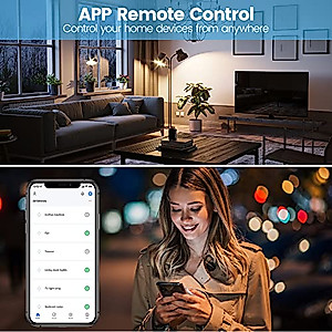 Smart Plug 15A, Alexa Outlets Work with Energy Monitoring, Remote Voice Control & Timer Schedule, No Hub Required, White, 4 Pack