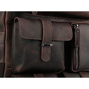 Polare Cowhide Leather 17.3'' Laptop Backpack Daypack Travel Bag School Bag Satchel