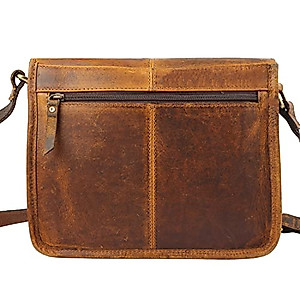 KomalC Leather Crossbody Bag for women 10 inch purse tote ladies bags satchel travel tote shoulder bag