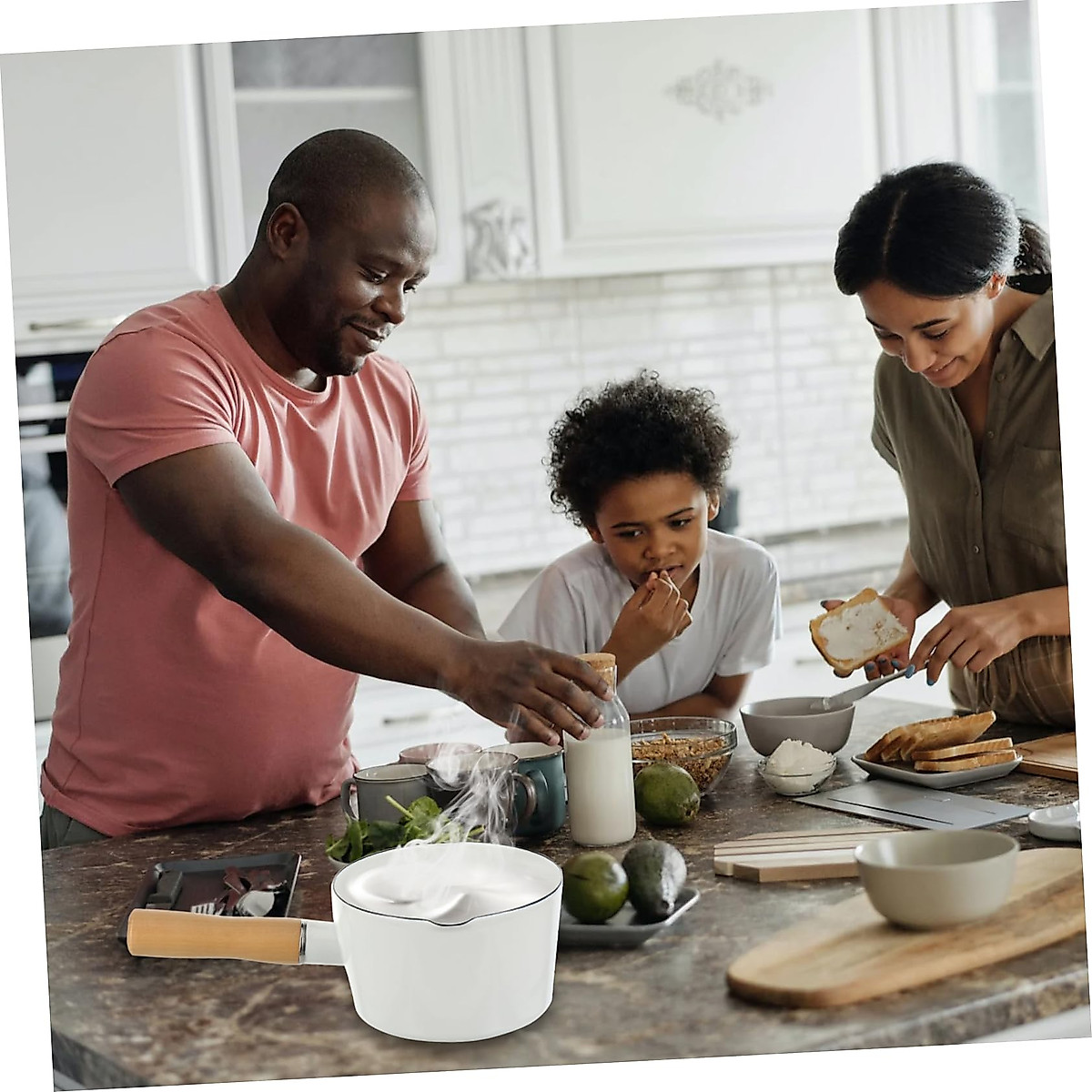 DOITOOL Sauce Pan Noodle Pot Baby Food Pan Kitchen Cookware Mini Soup Pot Enamel Saucepan Milk Heating Pot Cooking Utensils Infant Food Baking Pan Baby Food Cooking Pot