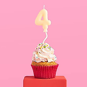 xo, Fetti #4 Orange Birthday Candle - 1 Piece | Birthday Supplies, Fourth Birthday Party Favors, 4th, 14th, 24th, 34th, 40th
