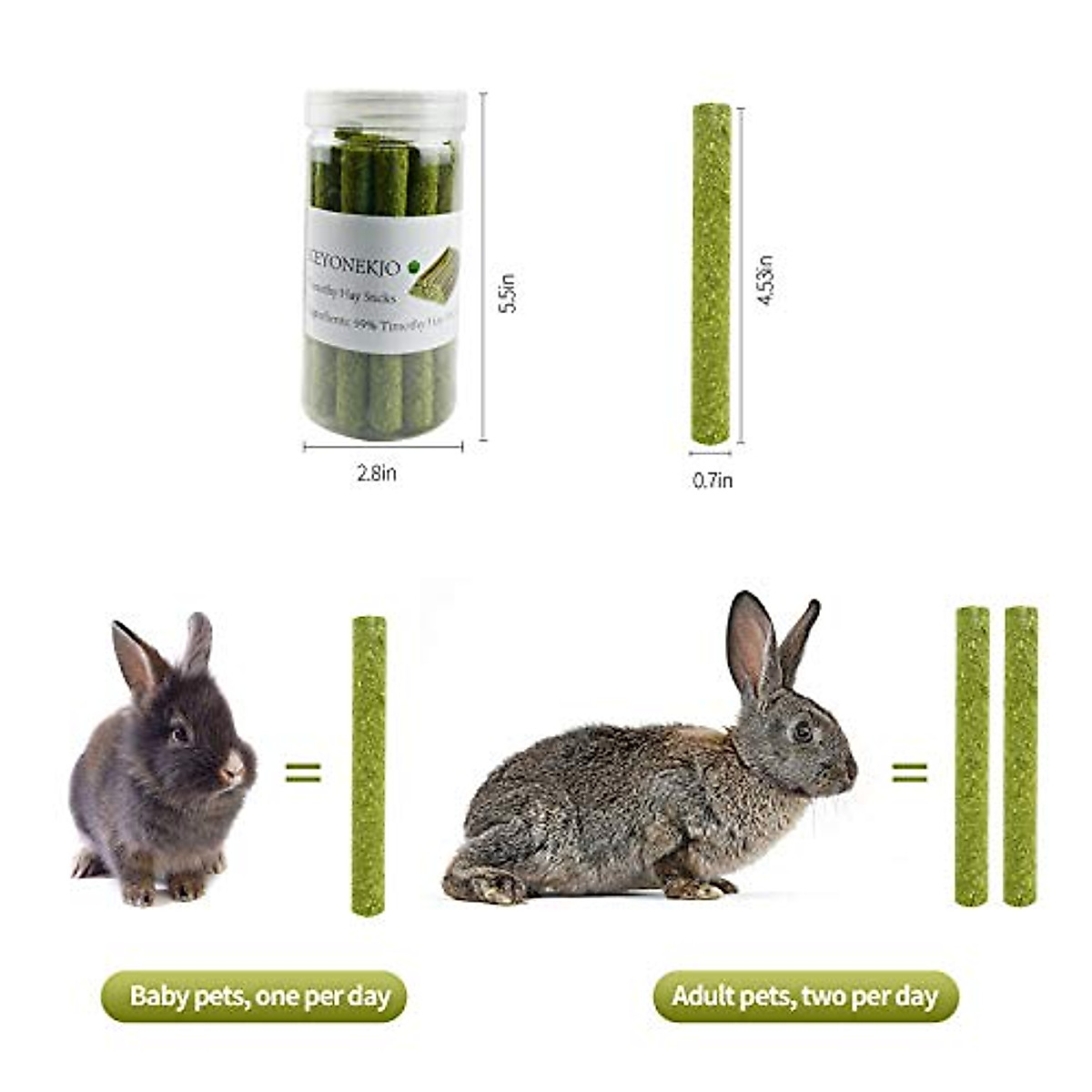 NC Timothy Hay Sticks for Rabbits Guinea Pig Hamsters Chinchilla Bunny Chew Toys for Teeth Treats Accessories