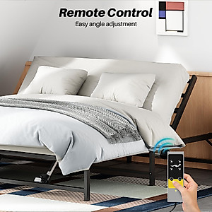 Redlife Queen Adjustable Bed Frame, Electric Bed Base with Wired Remote Control for Queen Mattress, Independent Head and Foot Incline, Powerful 4 Quiet Motor for Bedroom, Hospital, Easy Assembly