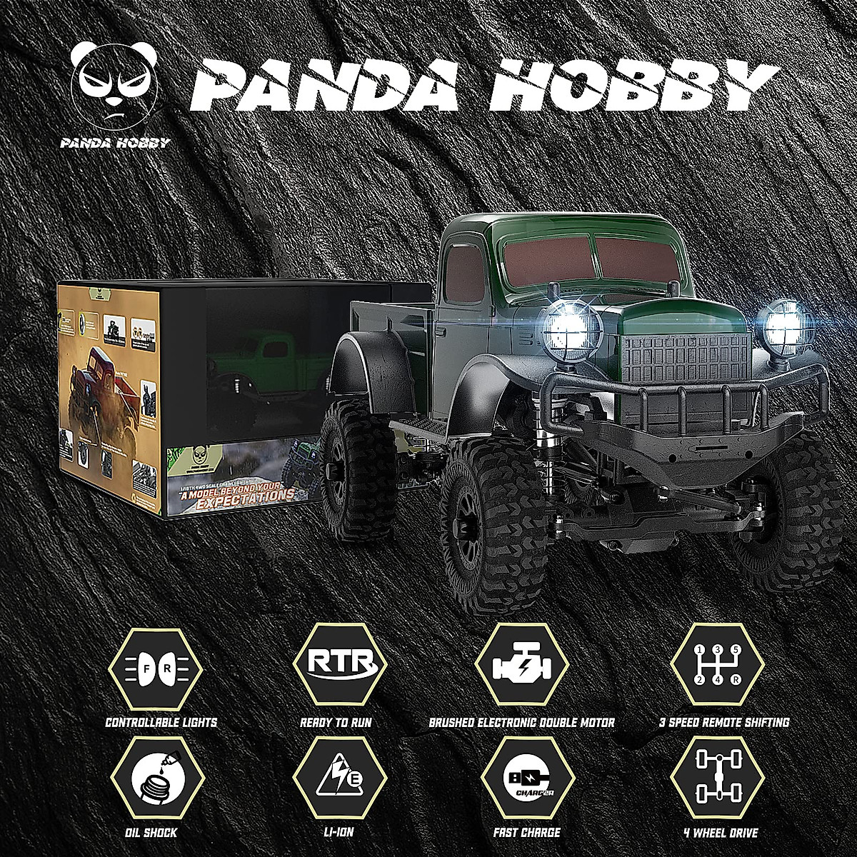 PANDA HOBBY Sport Tetra K1 1/18 RTR Scale 4x4 Rock Crawler 4wd Off-Road Vehicle (Green)