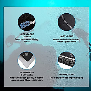 H2ODYSSEY Supra 5mm Unisex Boots - Anti Slip Ultra Durable Water Boots for Water Sports - 12