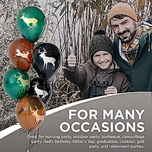 Havercamp Next Camo Party Bucks Latex Balloons | 6 Count | Great for Hunter Themed Party, Camouflage Motif, Birthday Event, Graduation Party, Father's Day Celebration